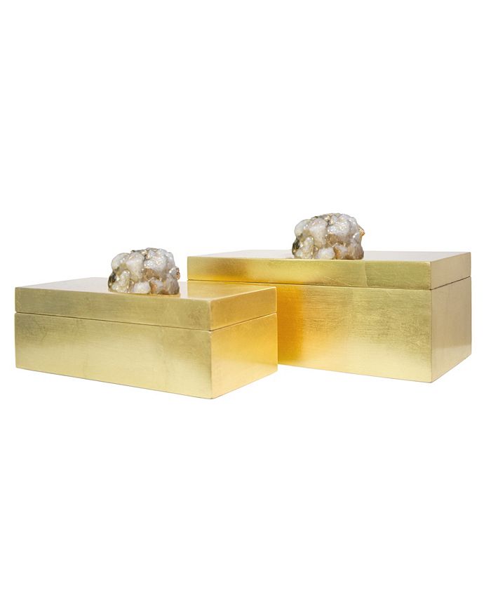 Couture Astoria Quartz Rectangular Boxes (Set of 2) - Macy's