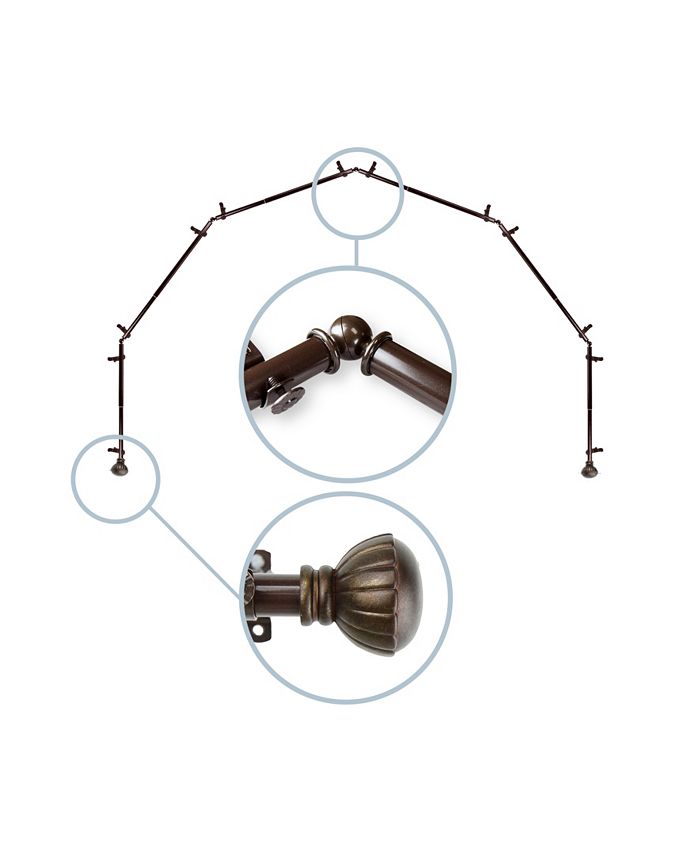 Rod Desyne Magnolia 13"/16" 6-Sided Bay Window Curtain Rod 28"-48" - Macy's