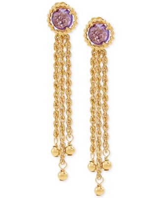 Amethyst Drop Earrings (1-1/2 ct. t.w.) in 10k Gold - Macy's