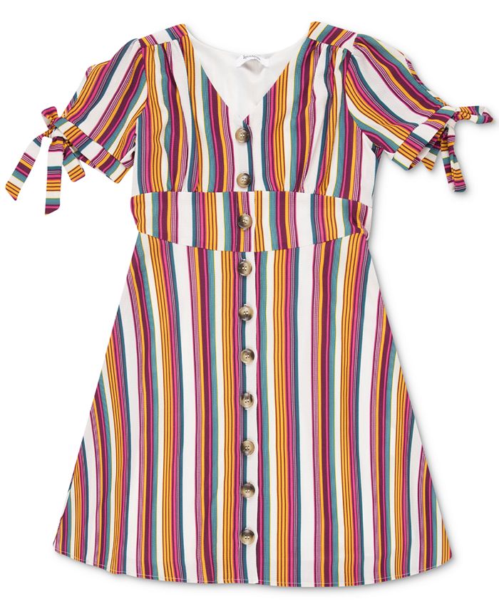 Speechless Big Girls Striped Button-Up Dress - Macy's