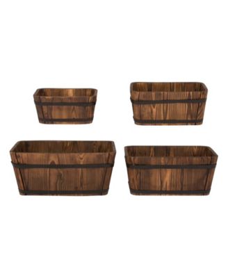 Rectangular Cedar Barrel, Set Of 4 - Macy's