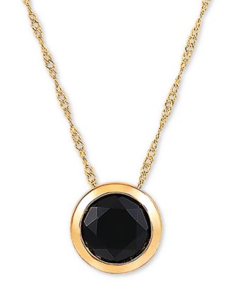 Honora Style Onyx (7mm) 18" Pendant Necklace in 14k Gold - Macy's