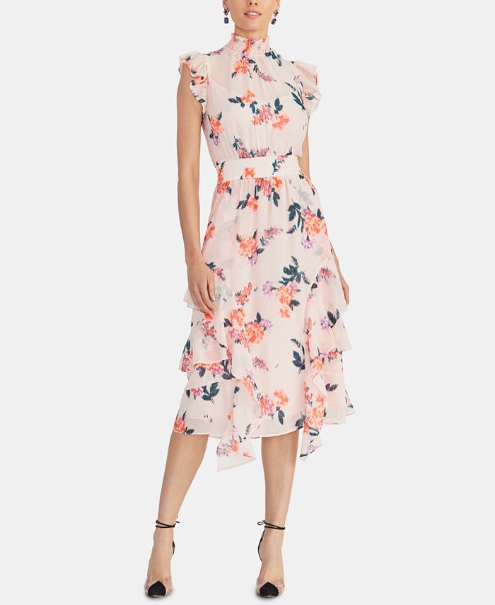 RACHEL Rachel Roy Nikita Floral-Print Smocked Dress - Macy's