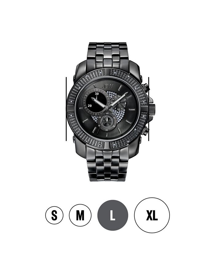 Jbw Men's Warren Diamond (1/6 ct.t.w.) Black Ion-Plated Stainless Steel ...