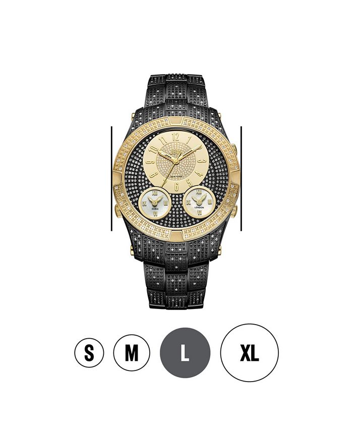 Jbw Men's Jet Setter III Diamond (1 ct.t.w.) Black Ion-Plated Stainless ...