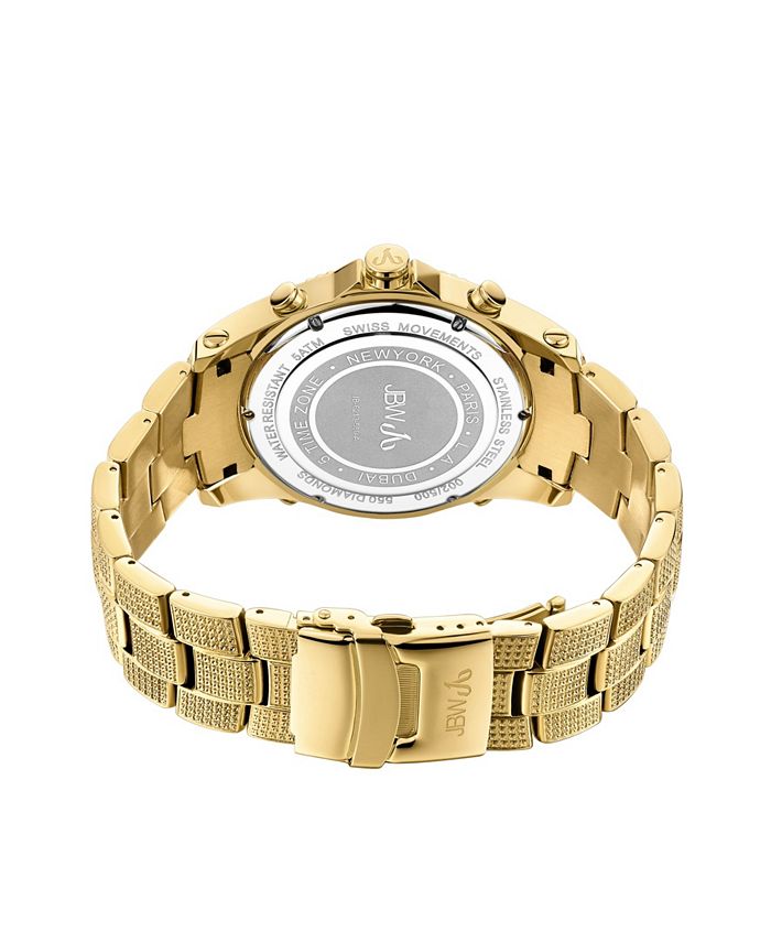 Jbw Men's Limited Edition Jet Setter Diamond 18k Gold Plated Stainless ...