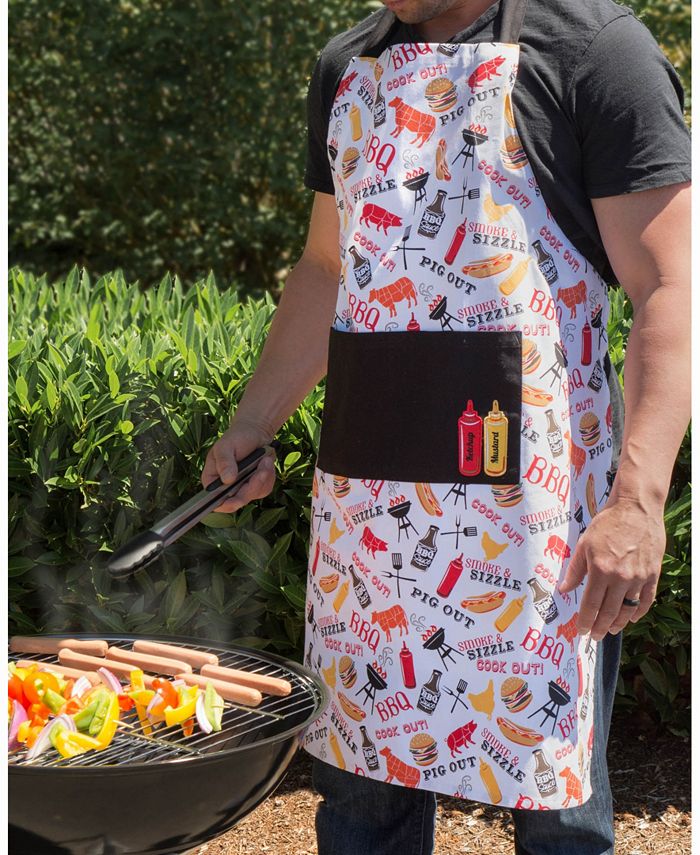 Design Imports BBQ Print Chef Apron - Macy's