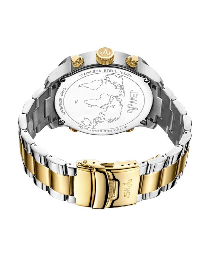 Jbw Men's G4 Diamond (1/6 ct.t.w.) two-tone 18k Gold Plated Stainless ...