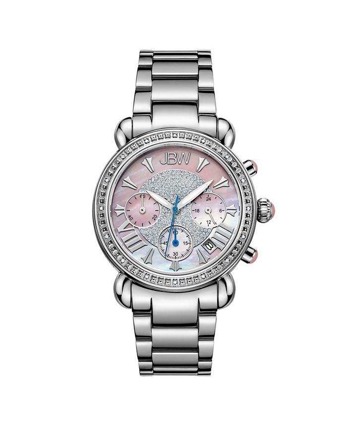 Jbw Women's Victory Diamond (1/6 ct.t.w.) Stainless Steel Watch - Macy's
