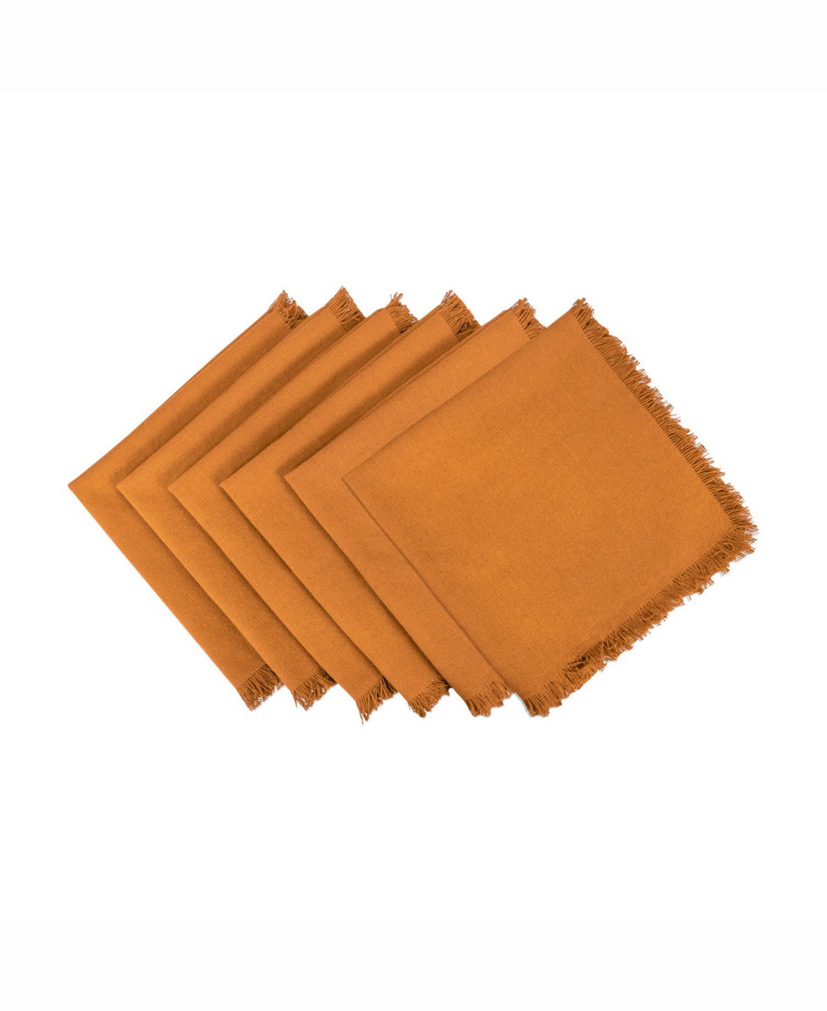 Click here for Solid Pumpkin Spice Heavyweight Fringed Napkin Set... prices