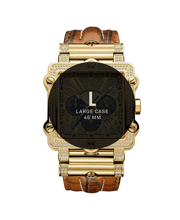 Jbw Men's Phantom Diamond (1 ct.t.w.) 18k Gold Plated Stainless Steel ...