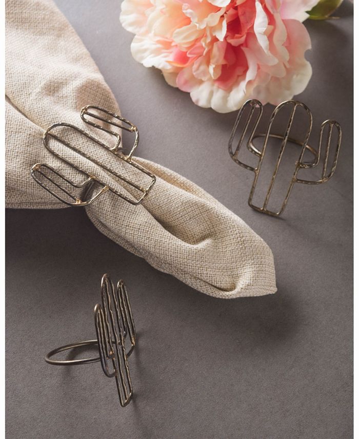 Design Imports Cactus Napkin Ring Set of 6 - Macy's