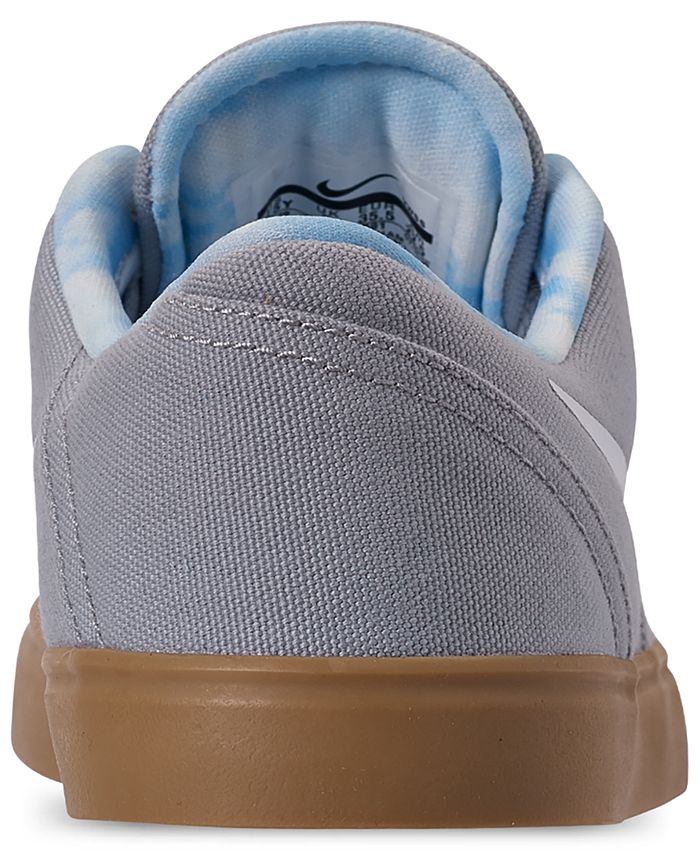 Nike Boys' SB Check Premium Print Skateboarding Sneakers from Finish ...