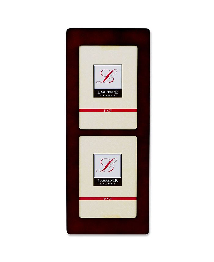 Lawrence Frames Walnut Wood Multi Double Vertical Picture Frame - 5" x ...