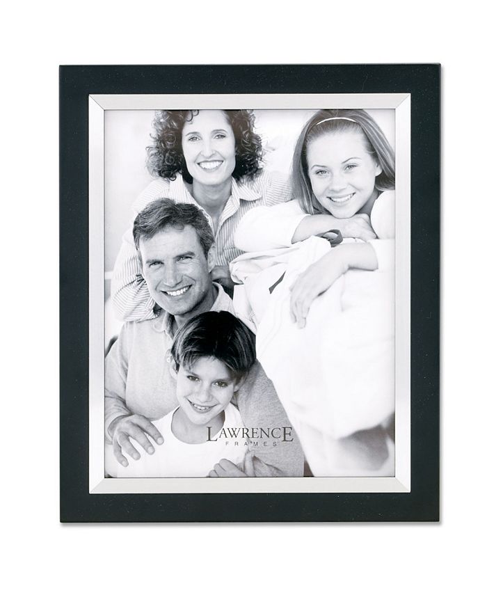 Lawrence Frames Black Wood with Silver Metal Inner Bezel Picture Frame ...
