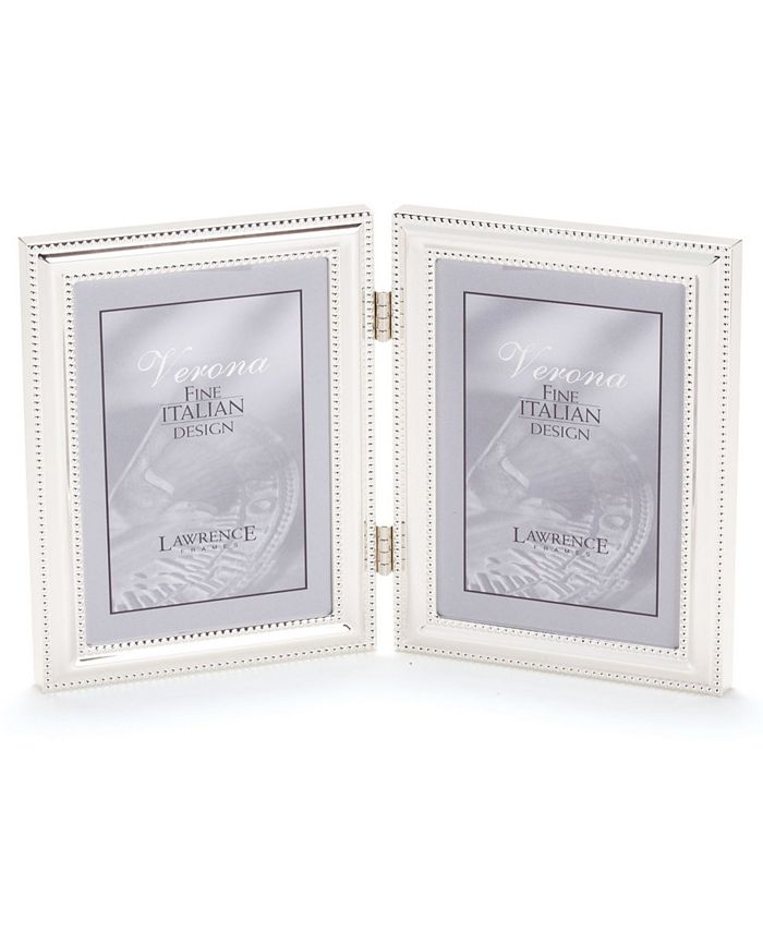 Lawrence Frames 510745D Silver Plated Double Bead Hinged Double Picture ...