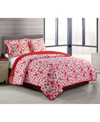 Home Styles Floral 3 Piece Quilt Set - Macy's
