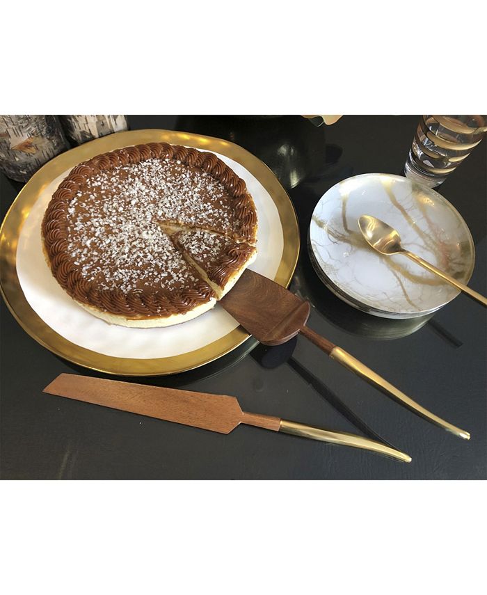 Classic Touch Set of 2 Wooden Cake Servers with Handle - Macy's
