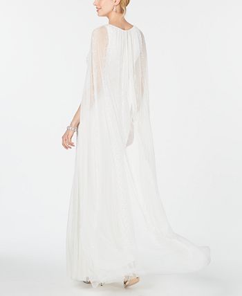 Adrianna Papell Embellished Cape Gown - Macy's