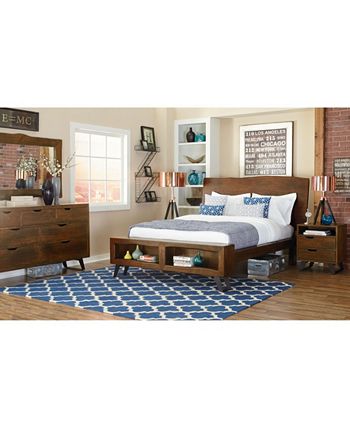 World Interiors Nottingham Acacia Wood Night Chest in Walnut Finish ...