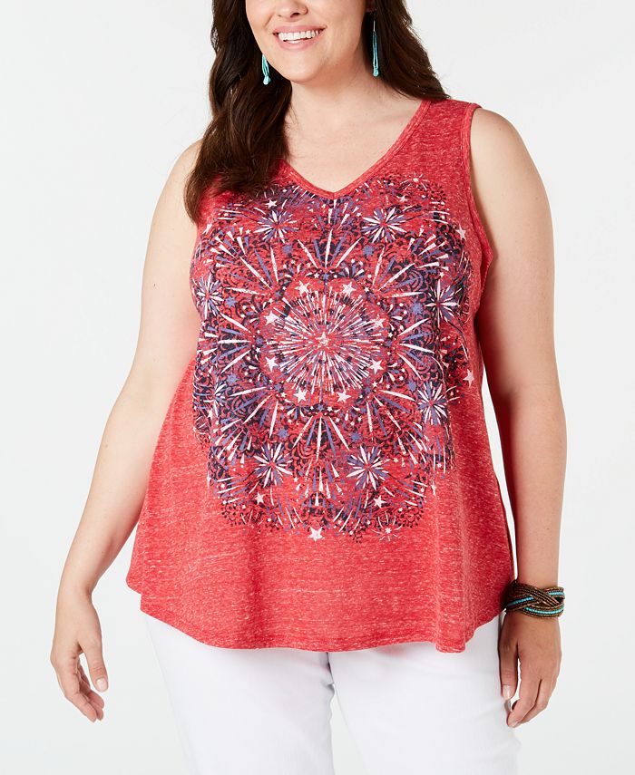 Style & Co Plus Size Graphic Tank Top, Created for Macy's - Macy's