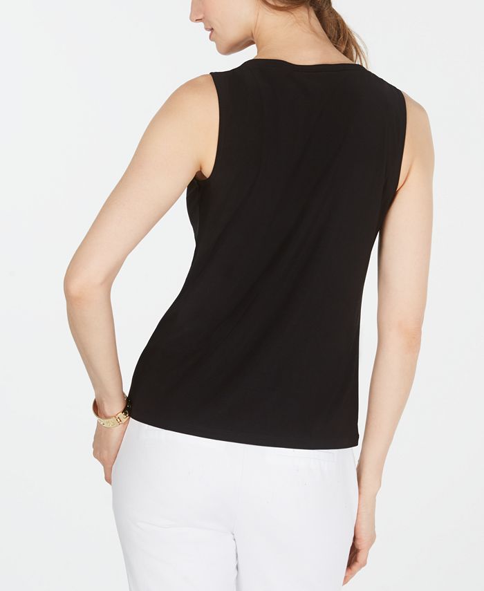 Kasper Keyhole Pleated-Neck Top - Macy's