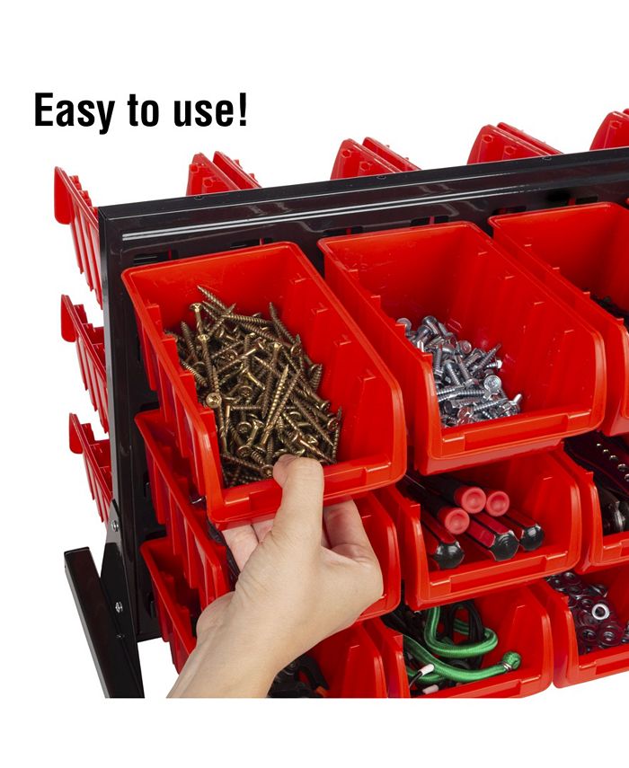 Trademark Global 30 Bin Storage Rack organizer - Two Sided Container ...