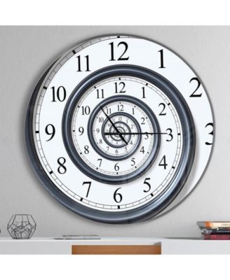 Design Art Designart Oversized Contemporary Round Metal Wall Clock - 36 ...