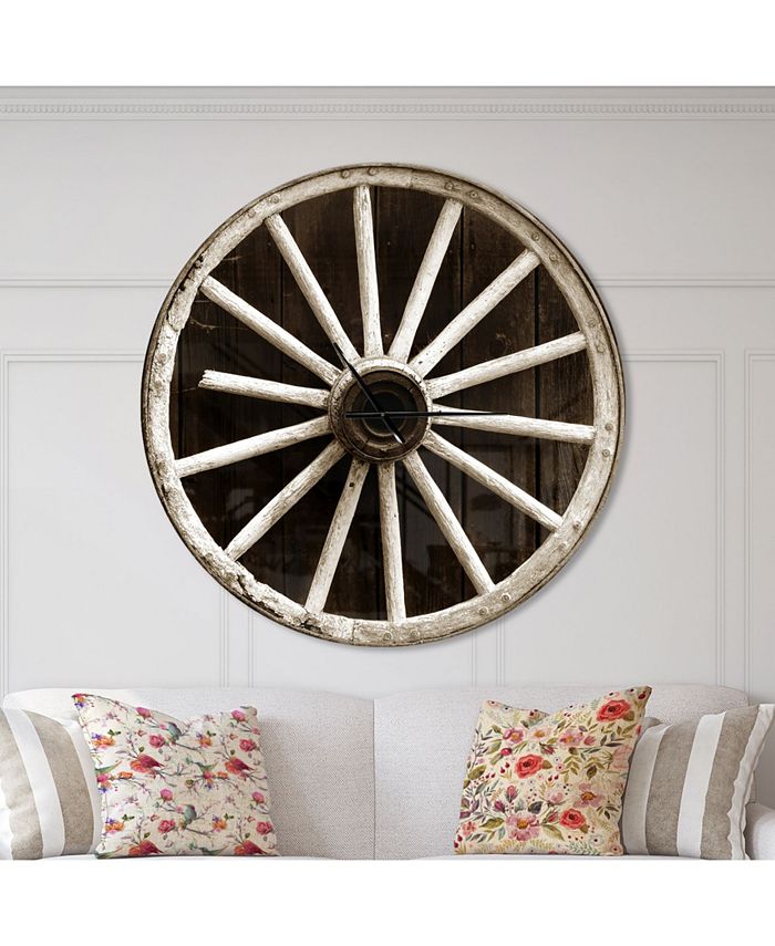 Design Art Designart Oversized Farmhouse Round Metal Wall Clock - 36 x ...