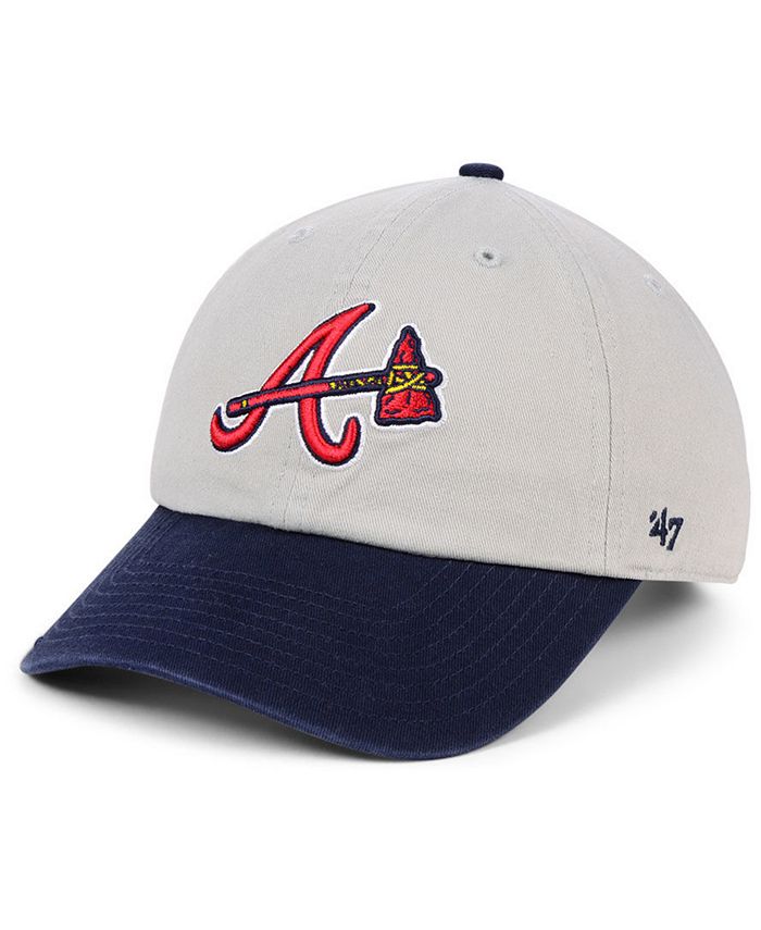 '47 Brand Atlanta Braves Gray 2-Tone CLEAN UP Cap - Macy's