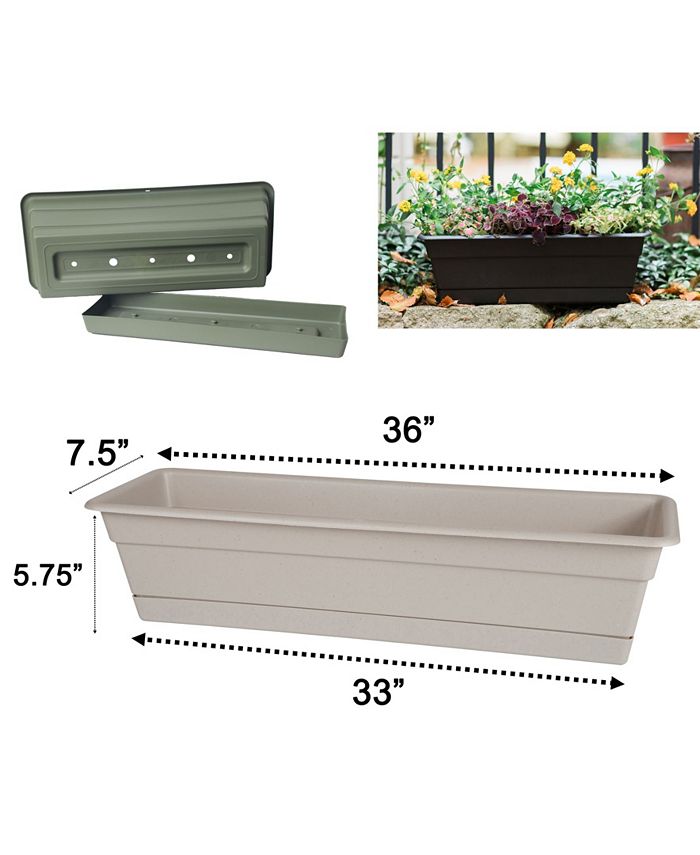 Bloem Dura Cotta 36" Window Box Planter with Tray - Macy's