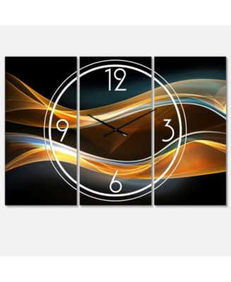 Designart Modern and Contemporary 3 Panels Metal Wall Clock - Macy's