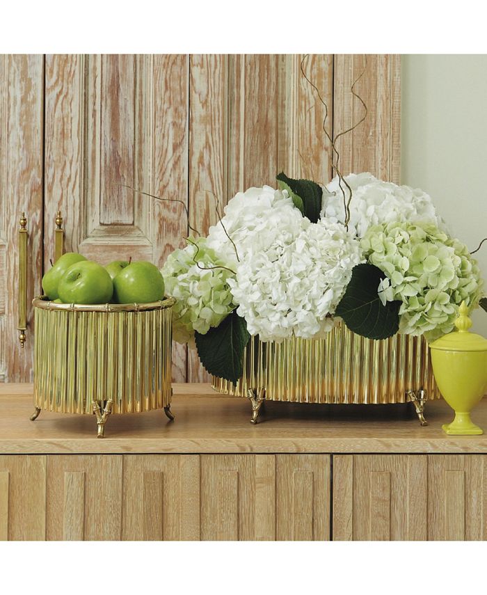 Global Views Corrugated Bamboo Cachepot Small - Macy's