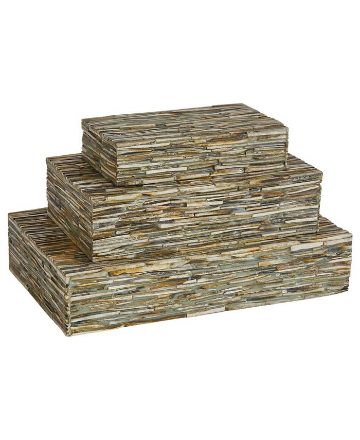 Global Views Chiseled Bone Box Medium - Macy's