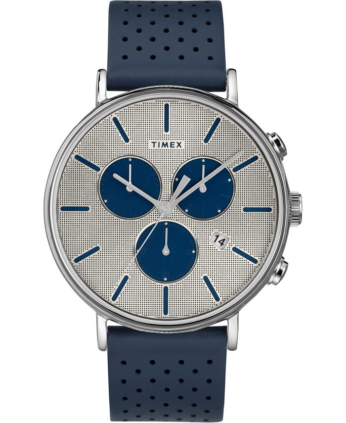 Timex Fairfield Supernova Chronograph 41mm Leather Strap Watch - Macy's
