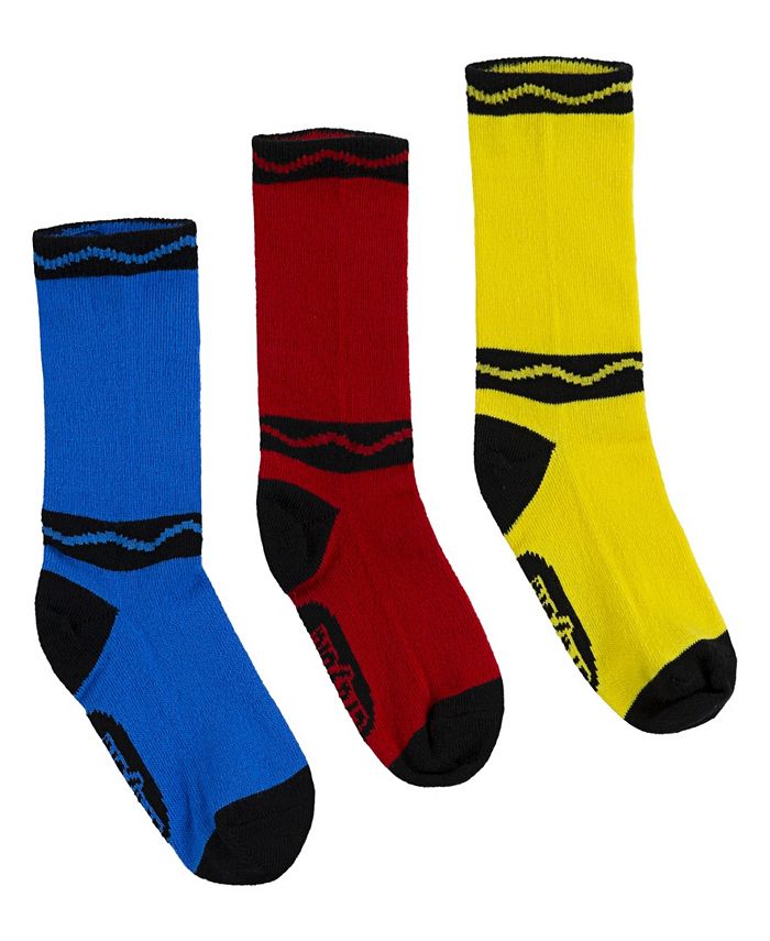 Levi's Crayola Multi-Color Crayon Crew Socks (Assorted 3 Pack) - Macy's