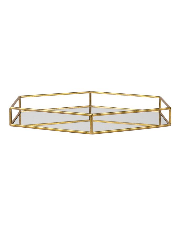 Kate and Laurel Felicia Metal Mirrored Hexagon Decorative Tray - Macy's