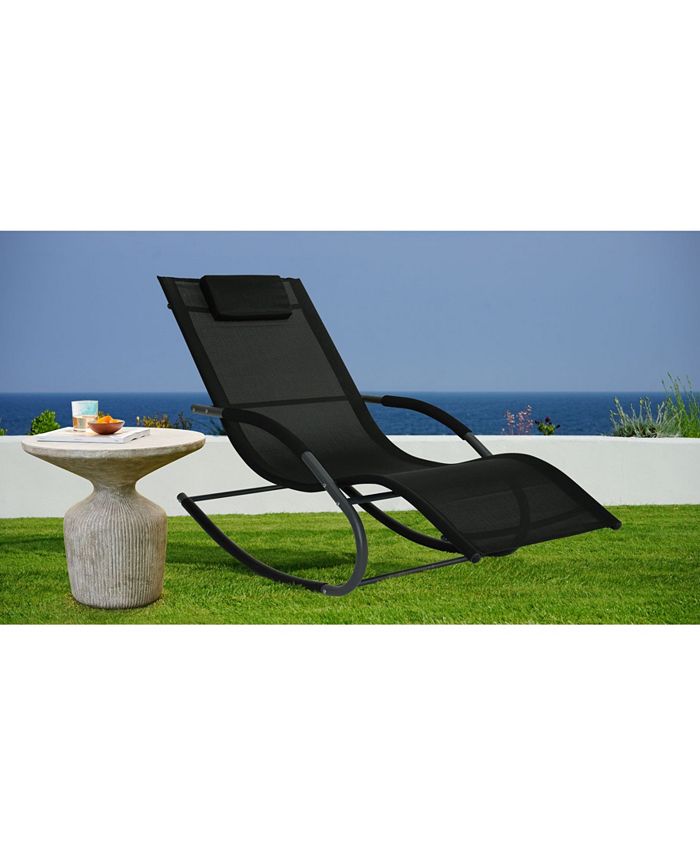 Lifestyle Solutions Relax A Lounger Golden Outdoor Rocking Lounger - Macy's