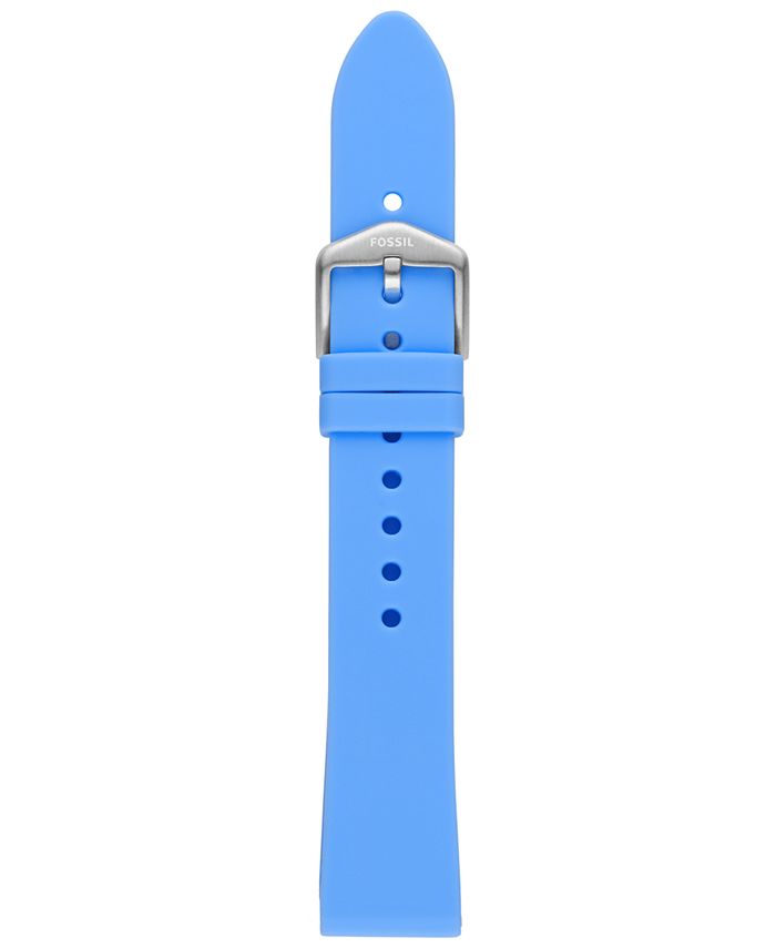 Fossil Unisex Sport Sky Blue Silicone Smart Watch Strap - Macy's