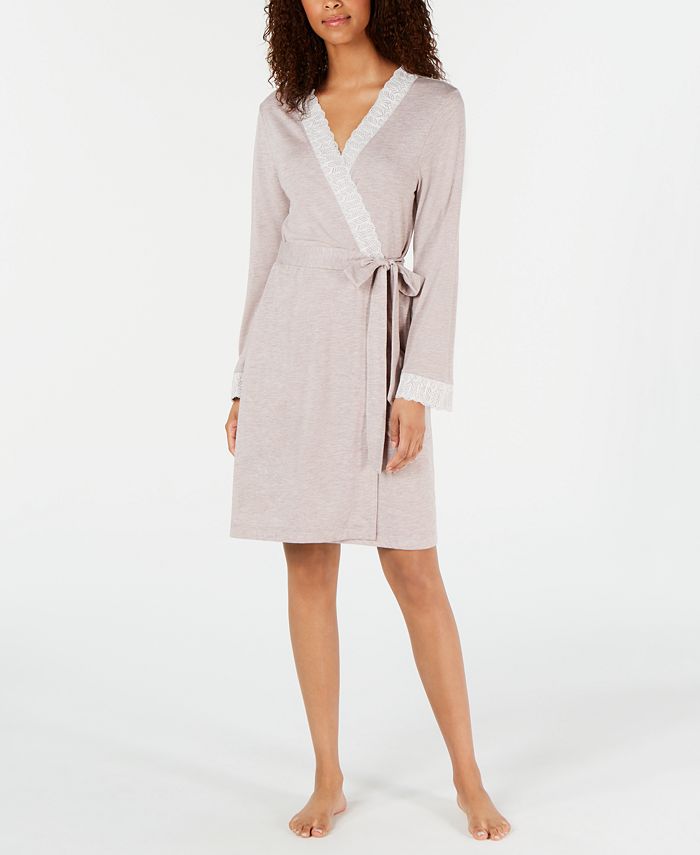 Charter Club Lace-Trim Knit Robe, Created for Macy's & Reviews - Bras ...