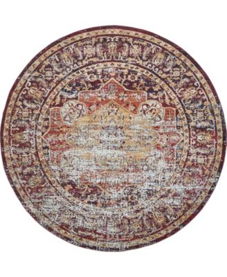 Bridgeport Home Ananta Ana4 Rust Red 8' x 8' Round Area Rug - Macy's