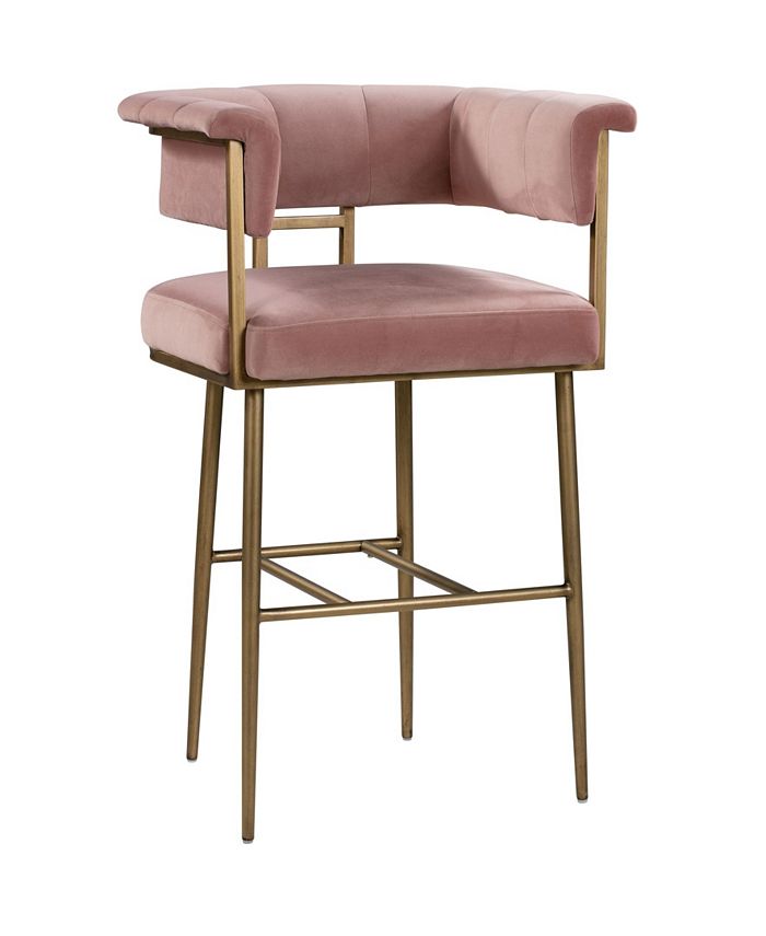 TOV Furniture Astrid Velvet Bar Stool - Macy's