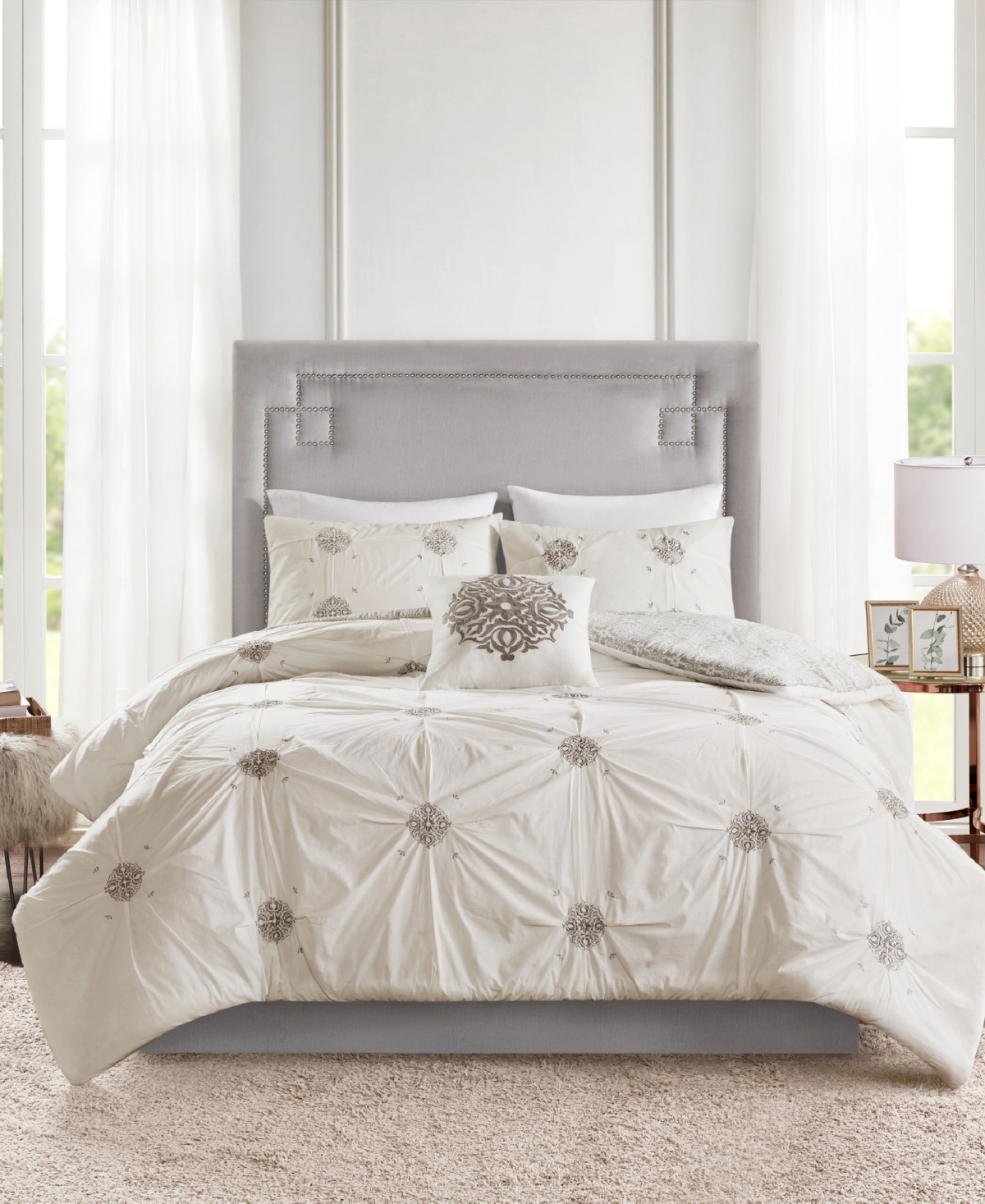Click here for Madison Park Malia Embroidered Cotton 4-Pc. Duvet... prices