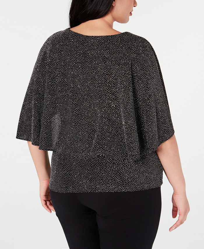 Alex Evenings Plus Size Faux-Wrap Capelet Top - Macy's
