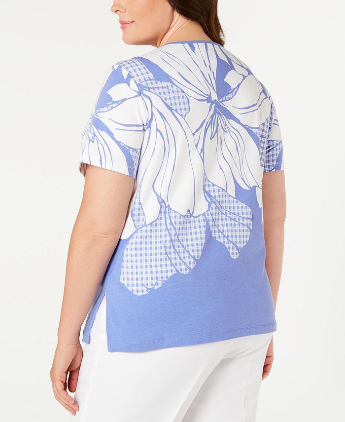 Alfred Dunner Plus Size The Summer Wind Embellished Top - Macy's