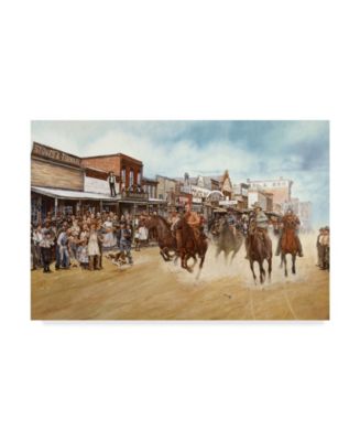 Les Ray 'Race Down Shawnee Street' Canvas Art - 19" x 12" - Macy's