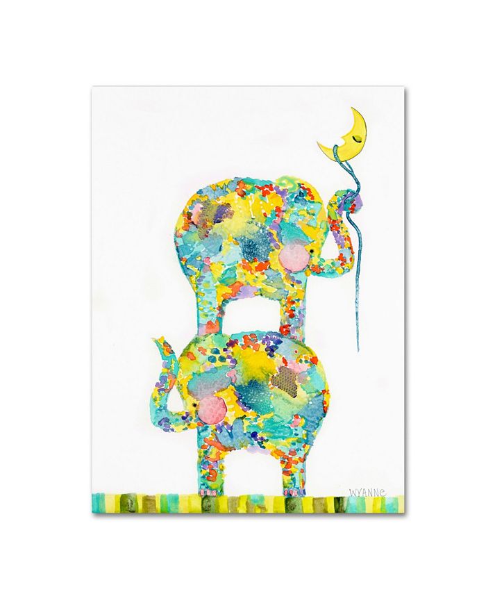 Trademark Global Wyanne 'Lasso The Moon Elephants' Canvas Art - 35" x ...