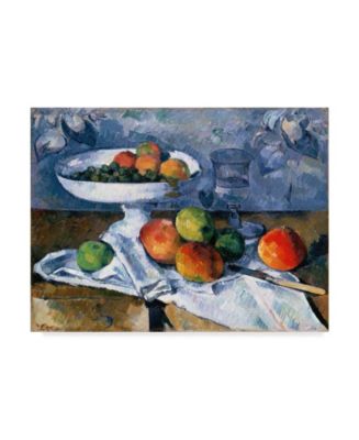 Paul Cezanne 'Still Life With Fruit Dish' Canvas Art - 47" x 35" - Macy's