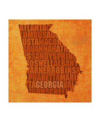 Red Atlas Designs 'Georgia State Words' Canvas Art - 24" x 24" - Macy's