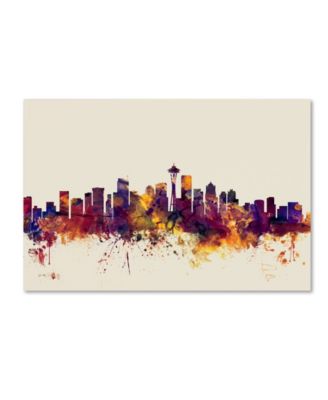Michael Tompsett 'Seattle Washington Skyline IV' Canvas Art - 22" x 32 ...